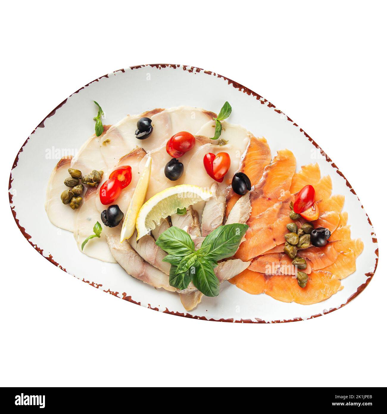 Fish plate top view Cut Out Stock Images & Pictures - Alamy