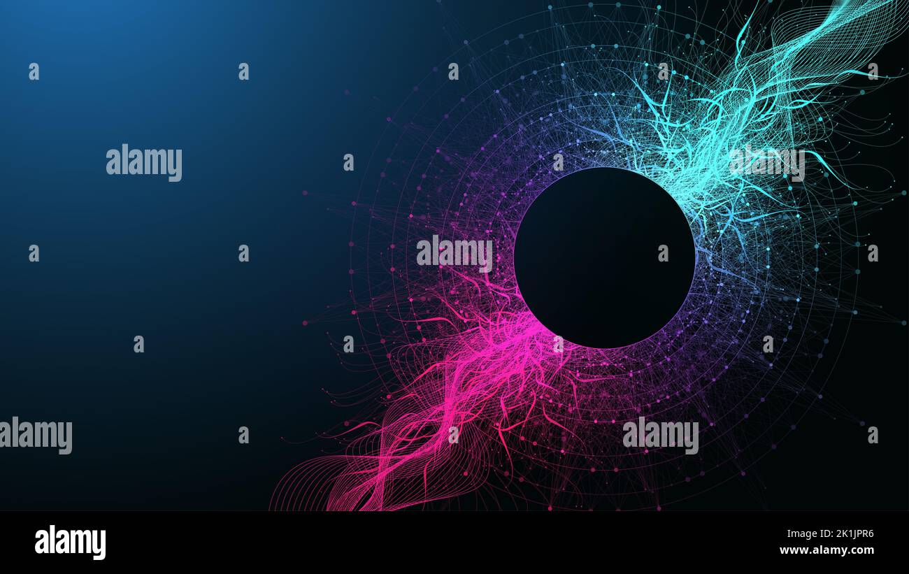 Quantum computer technology banner design template concept ...