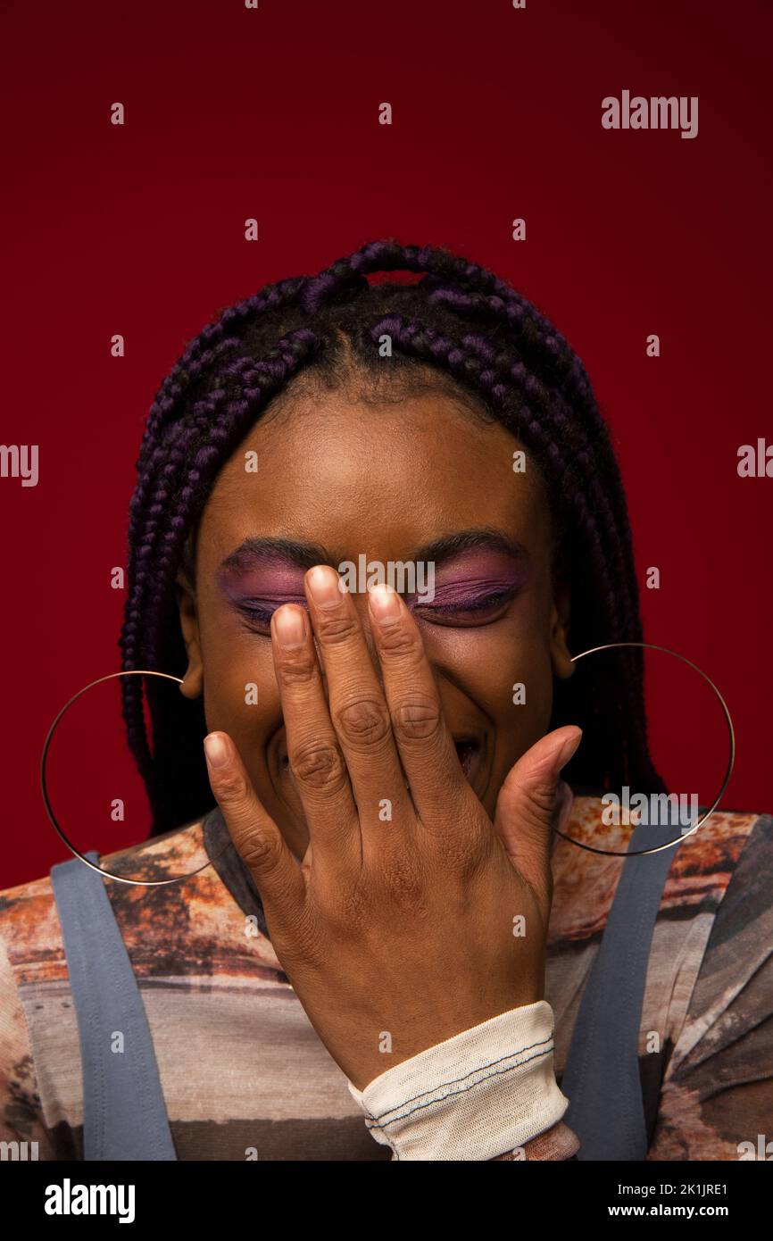 Hand at face hi-res stock photography and images - Alamy