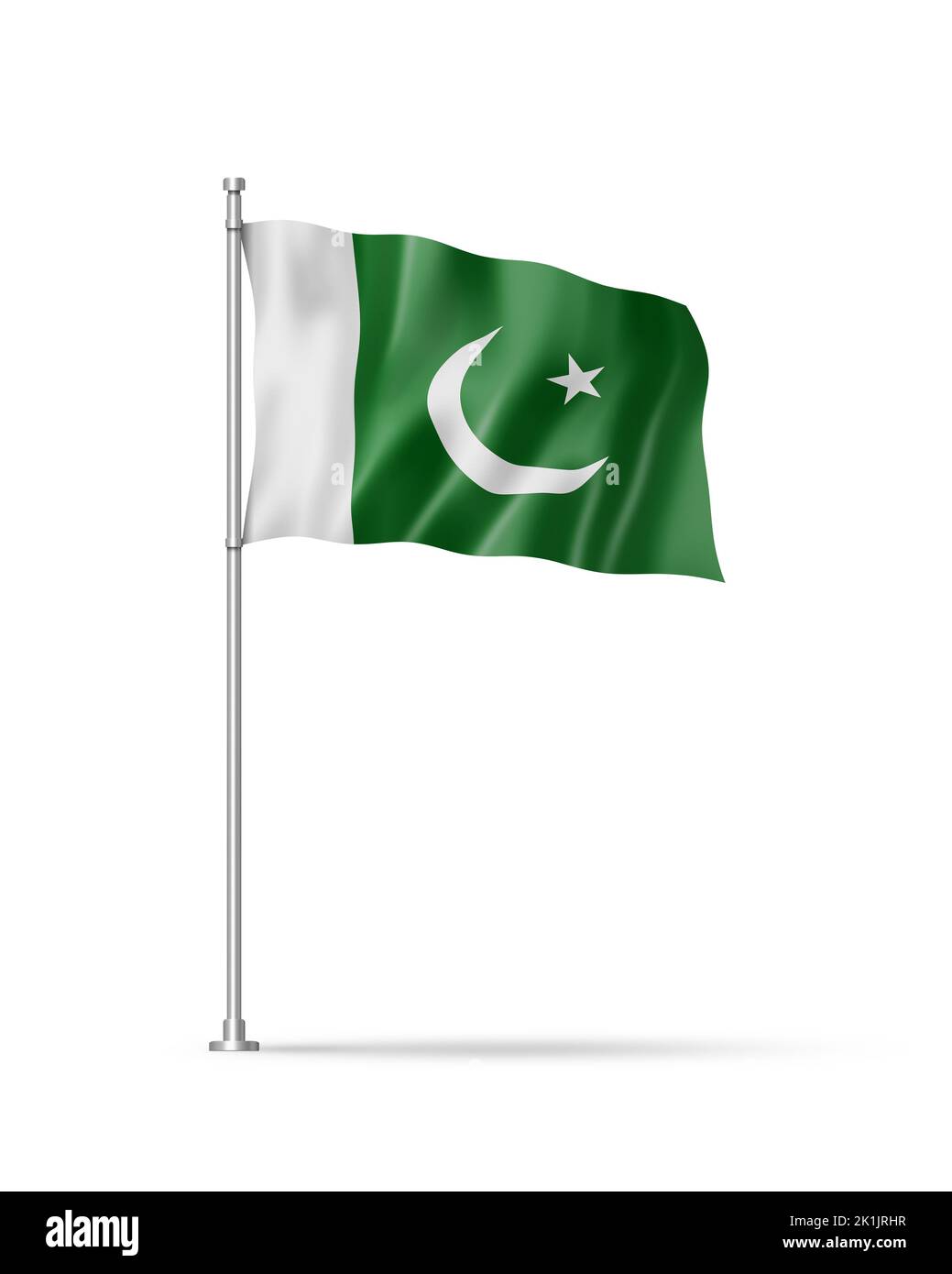 Pakistan flag, 3D illustration, isolated on white Stock Photo - Alamy
