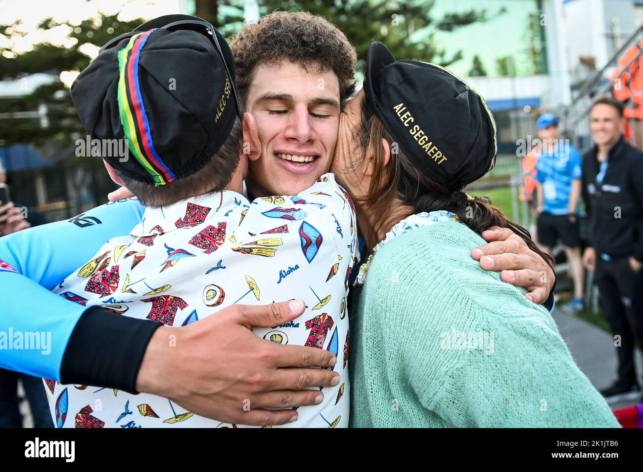 Wollongong, Australia. 19th Sep, 2022. Belgian Alec Segaert celebrates ...