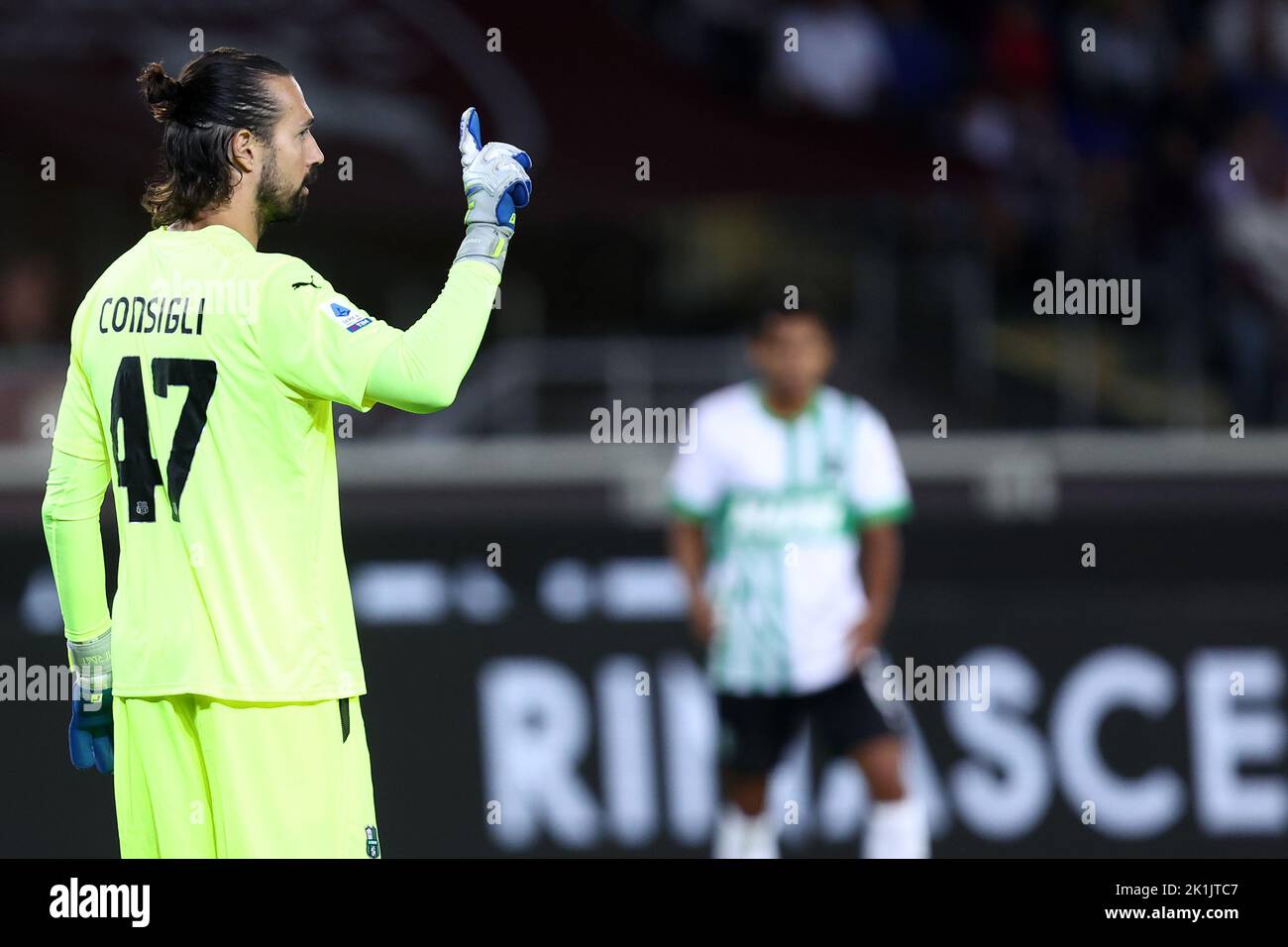 Andrea Consigli of Us Sassuolo gestures during the Serie A match ...