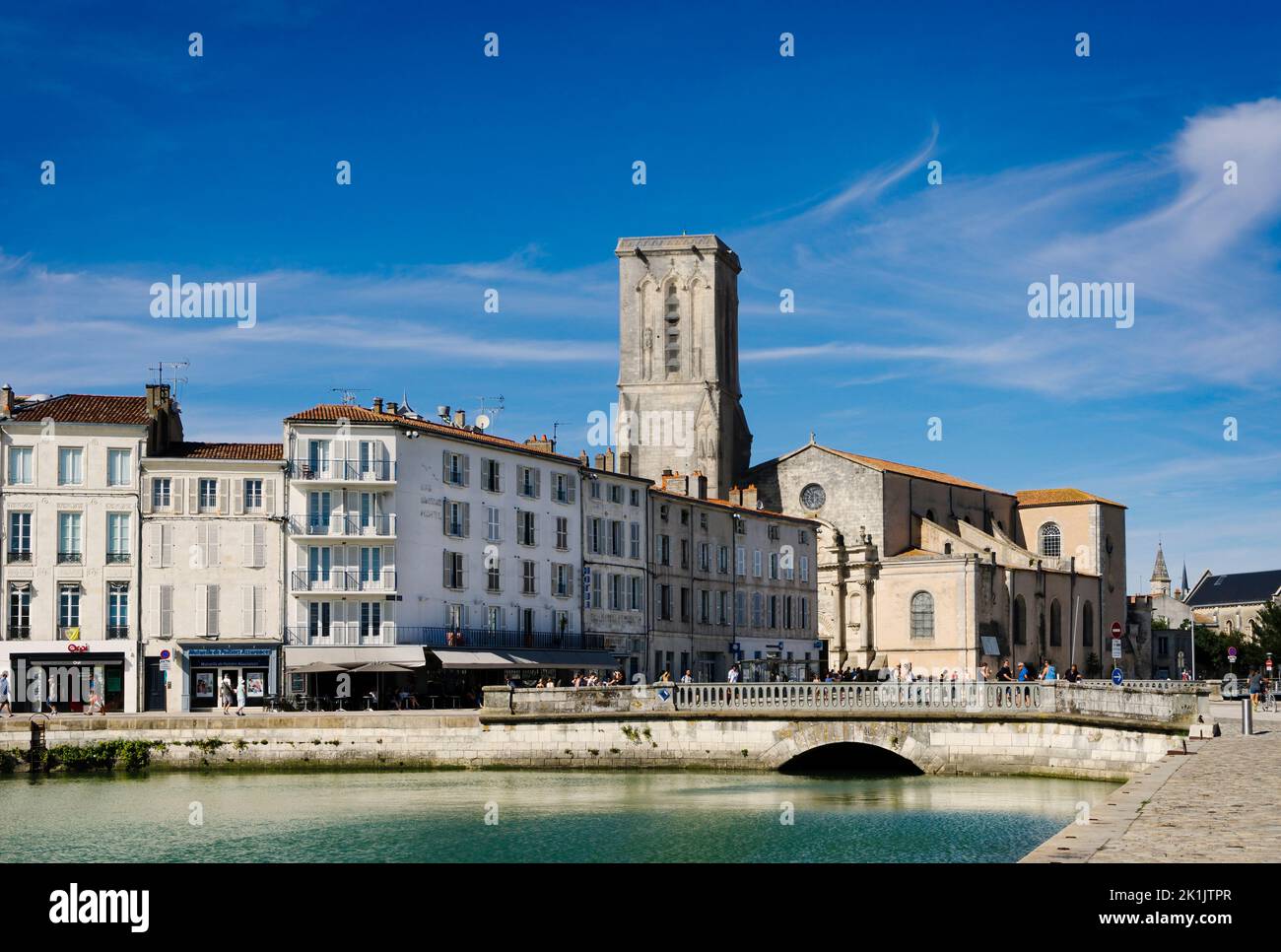 View of the French city of La Rochelle with the Saint Saviour Church in ...