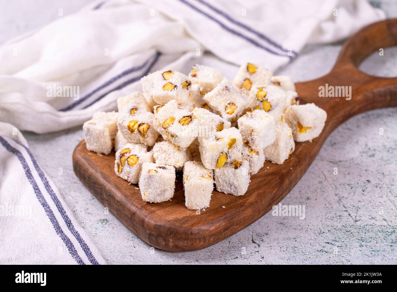 Turkish delight with milk. Turkish delight with pistachio and coconut ...