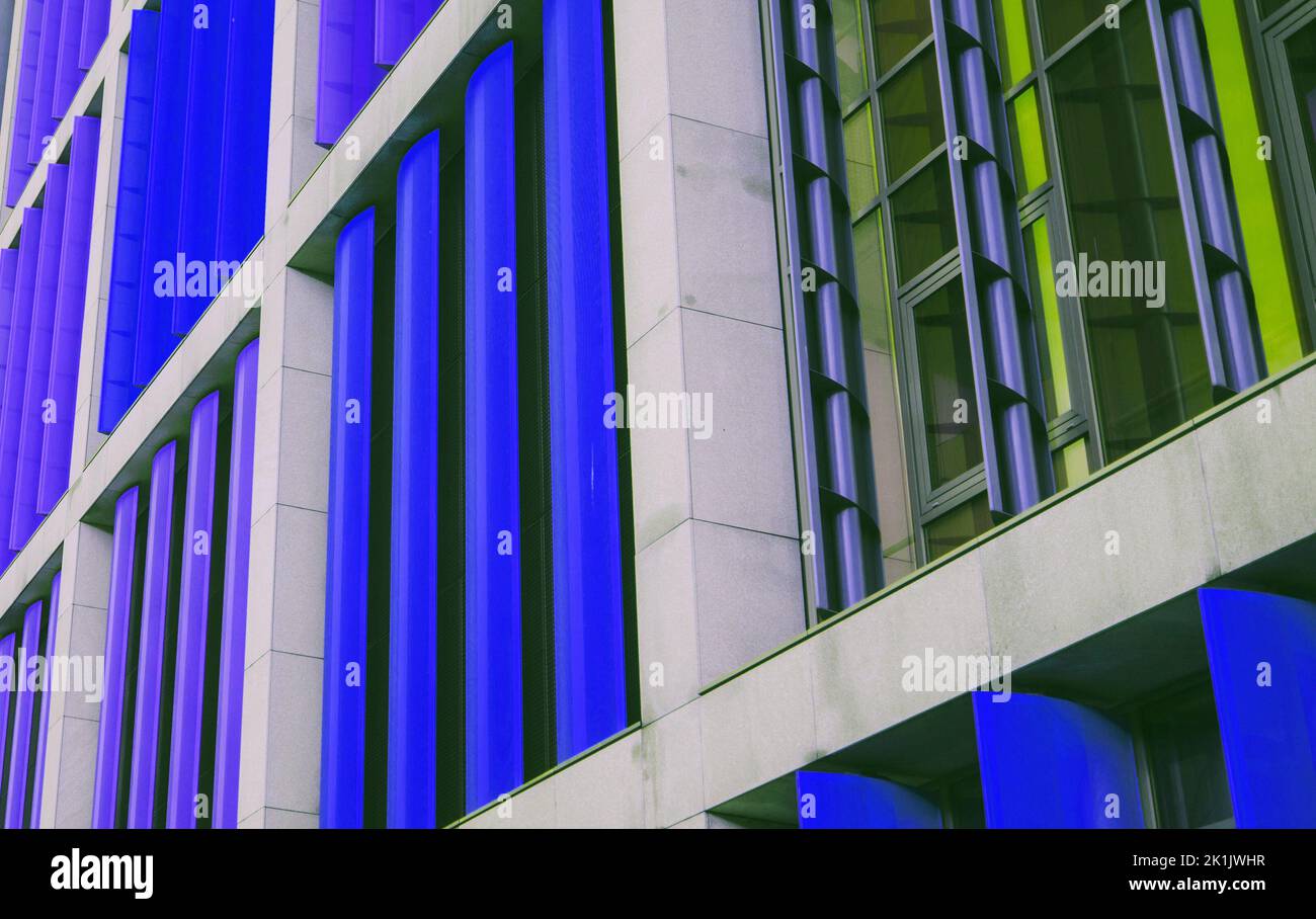 modern exterior of a colorful office building in Riga, Latvia Stock ...