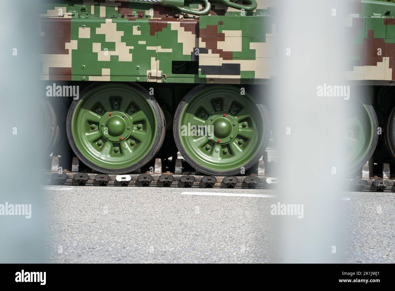 Heavy military tank, side view Stock Photo - Alamy