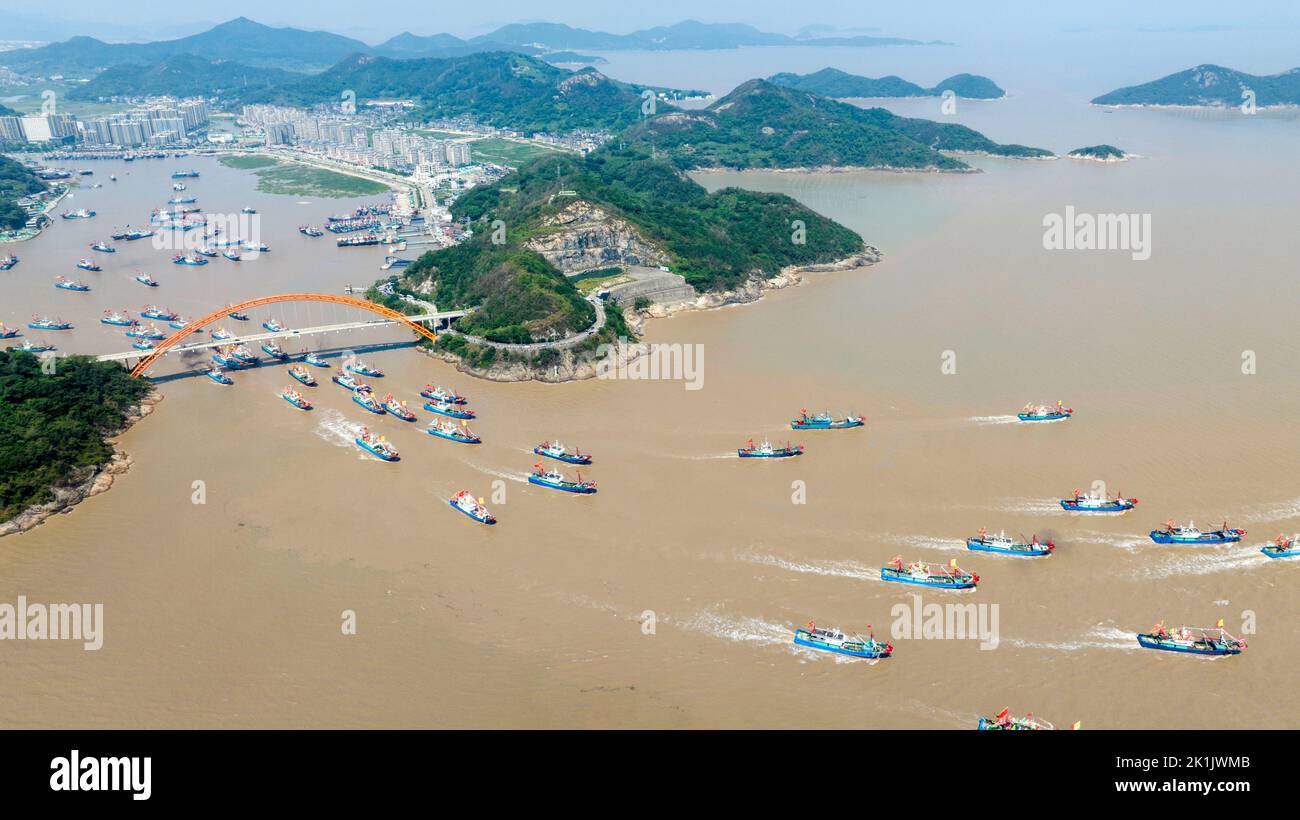 NINGBO, CHINA - SEPTEMBER 16, 2022 - An aerial photo shows nearly 1,000 ...