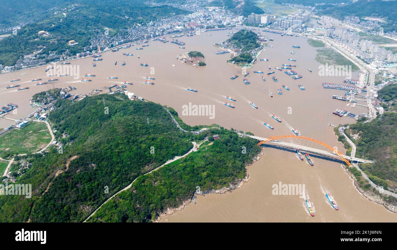 NINGBO, CHINA - SEPTEMBER 16, 2022 - An aerial photo shows nearly 1,000 ...