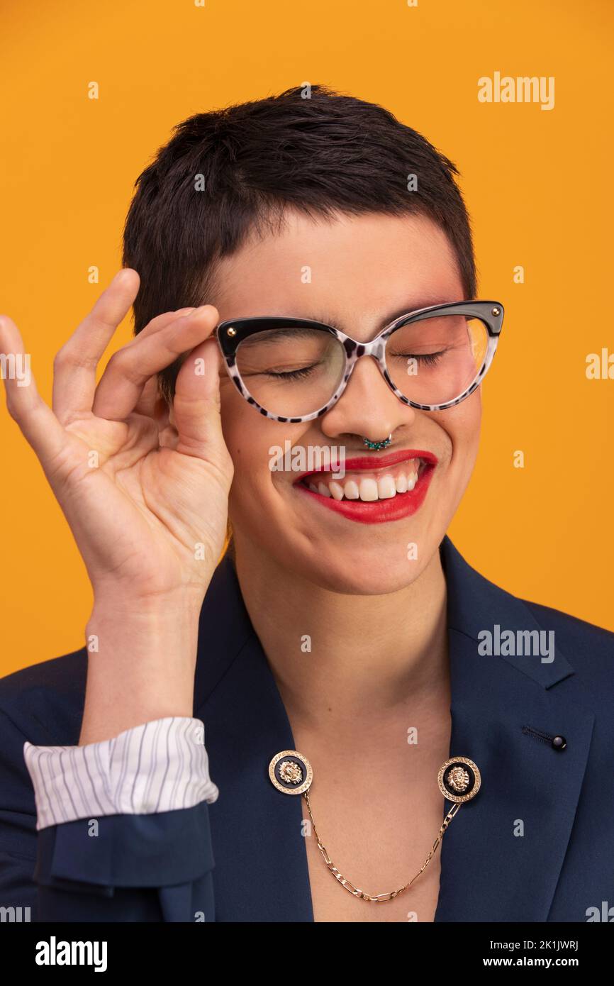 Happy eyeglasses hi-res stock photography and images - Alamy