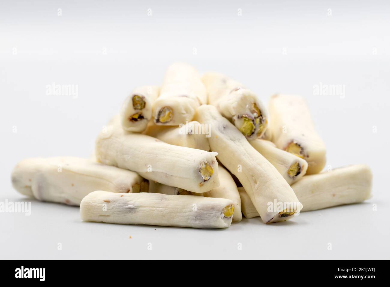 Milk flavored Turkish delight. Turkish delight with pistachio and milk ...