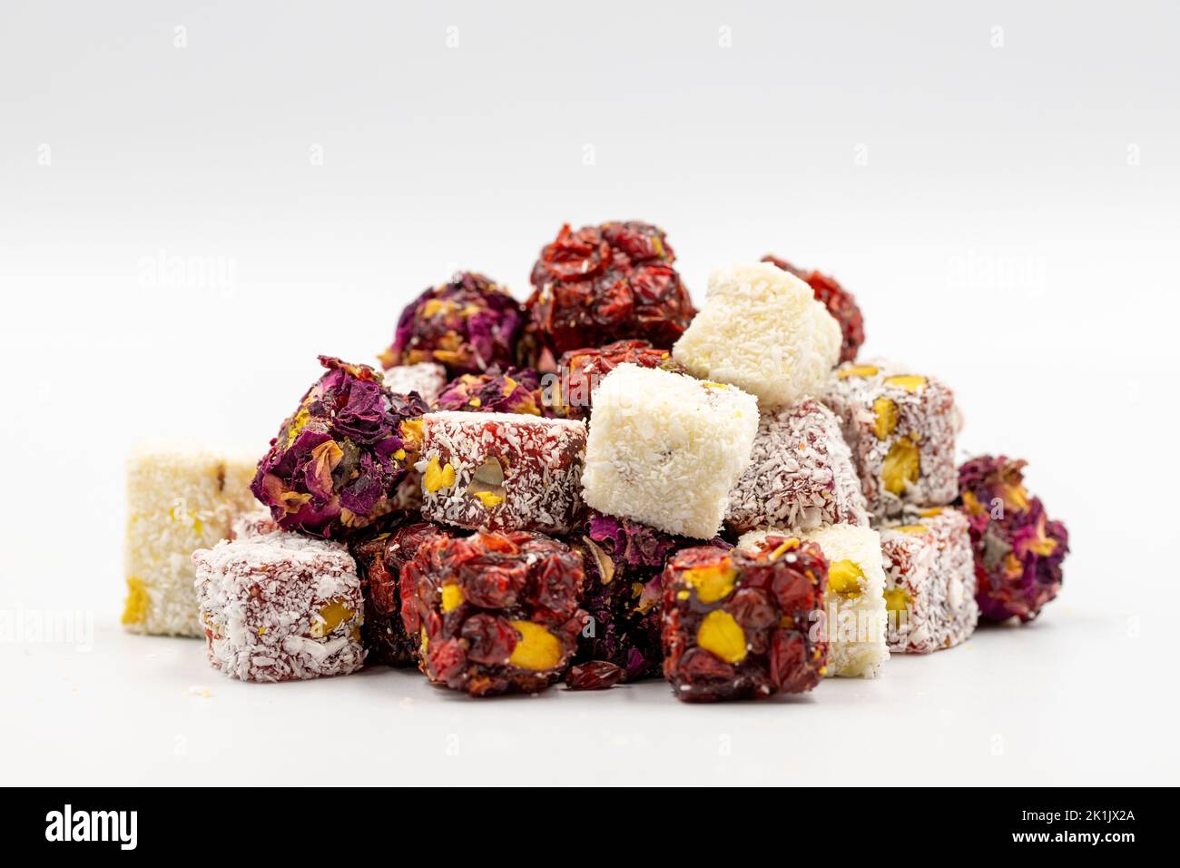 Mixed Turkish delight. Assortment of turkish delight with pistachio ...