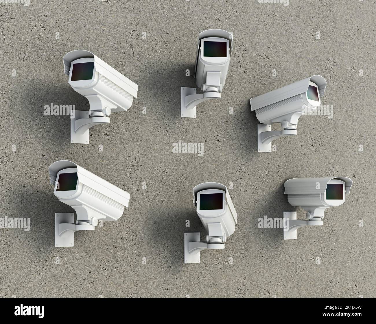 CCTV cameras on the wall. 3D illustration Stock Photo - Alamy