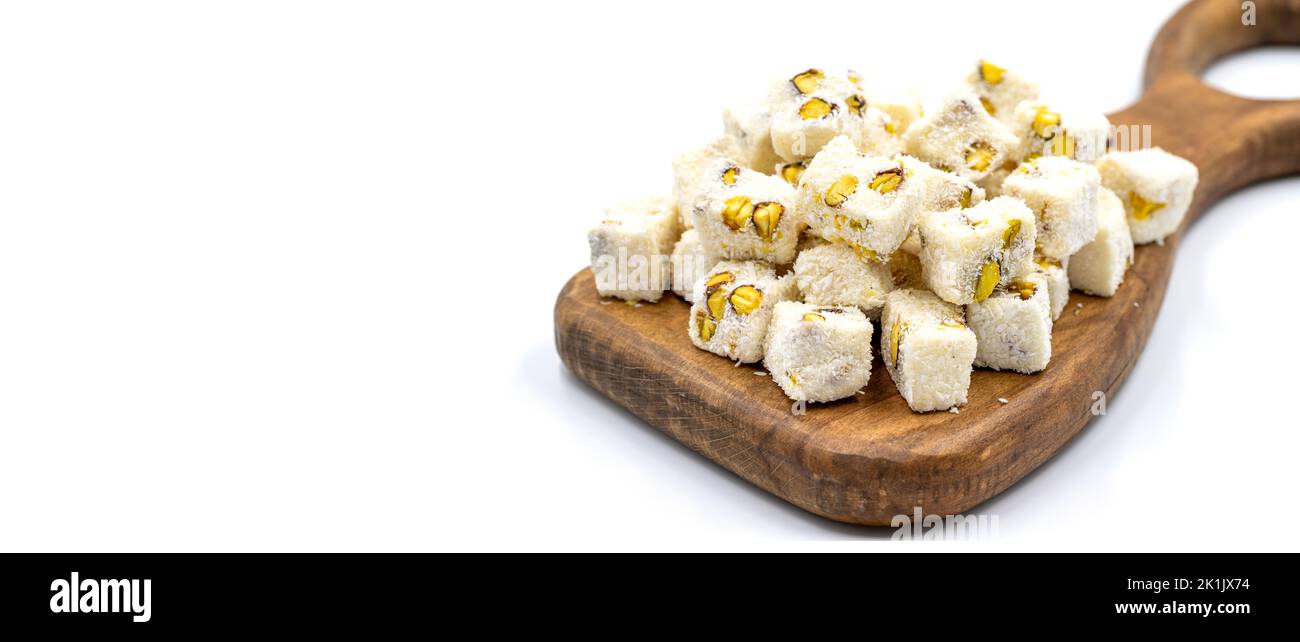 Turkish delight with milk. Turkish delight with pistachio and coconut ...