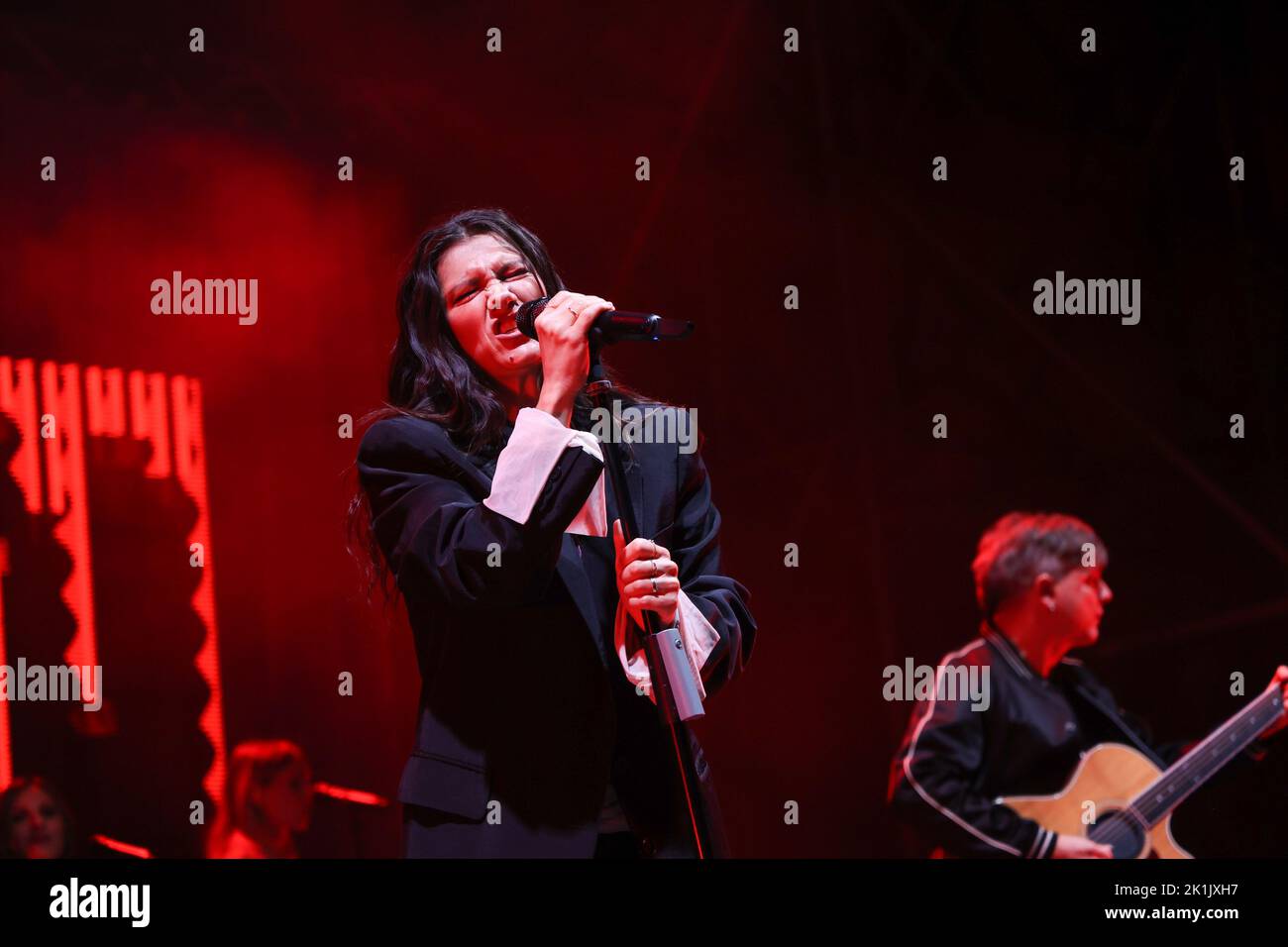 Piazza Duomo, Pistoia, Italy, September 18, 2022, Elisa in concert ...