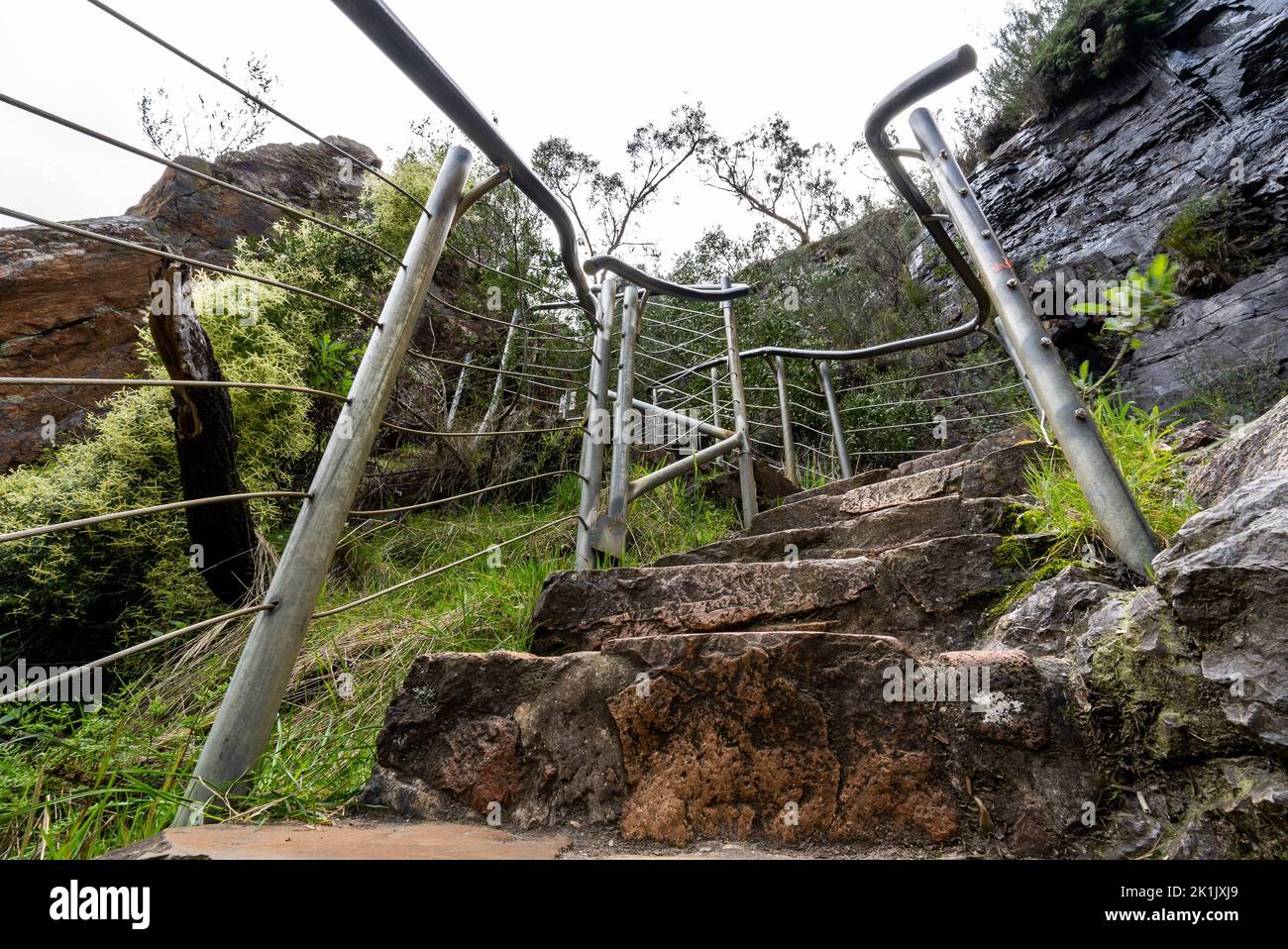 The stairs leading to Mackenzie Falls in Grampians National Park, Halls ...