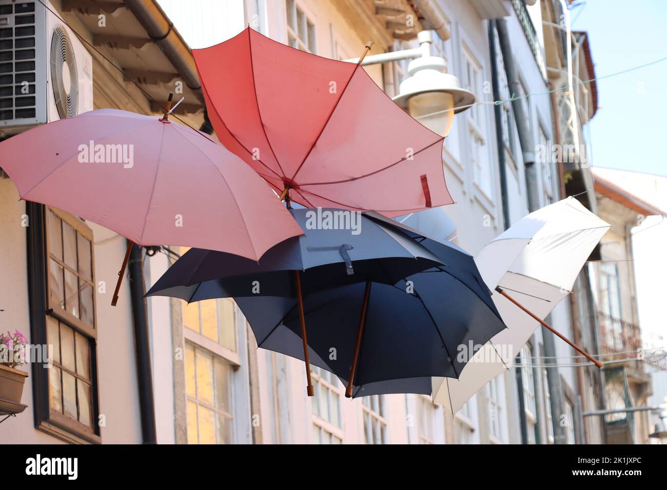 Outdoor hanging umbrellas installation hi-res stock photography and ...