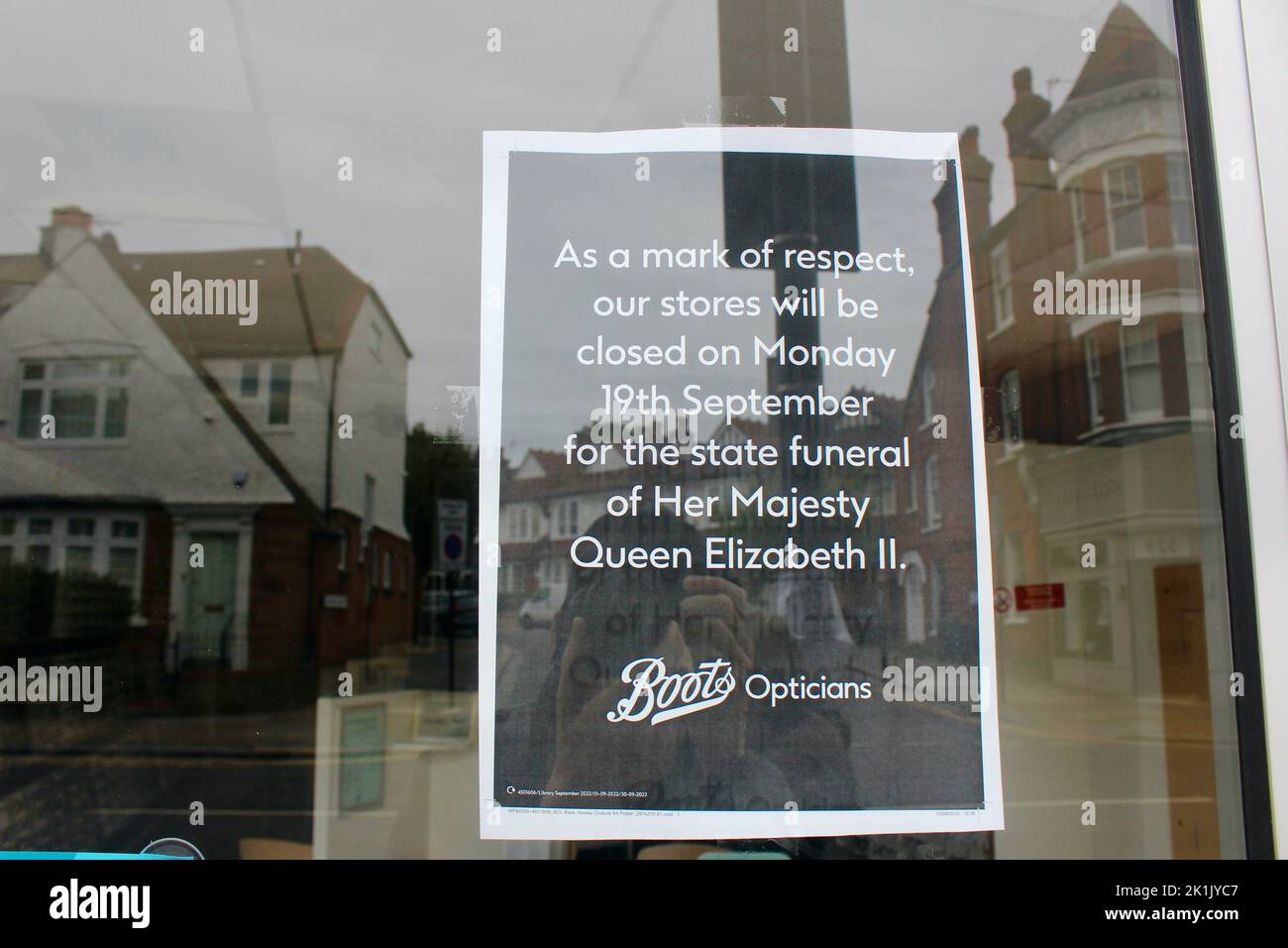 boots shop window displays and closed signs in muswell hill on 19th ...