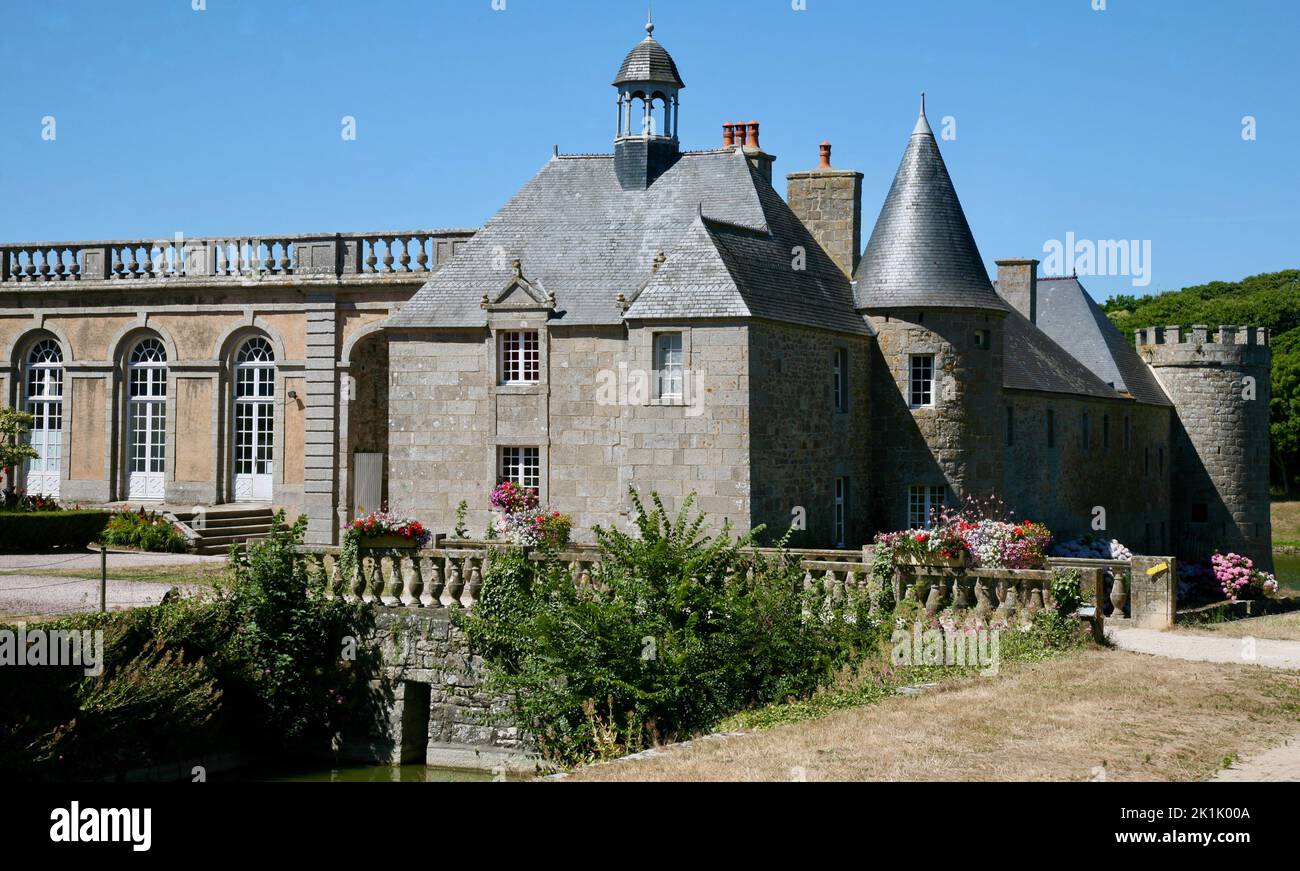 The famous chateau at Flamanville on the Cotentin Peninsula, Normandy ...