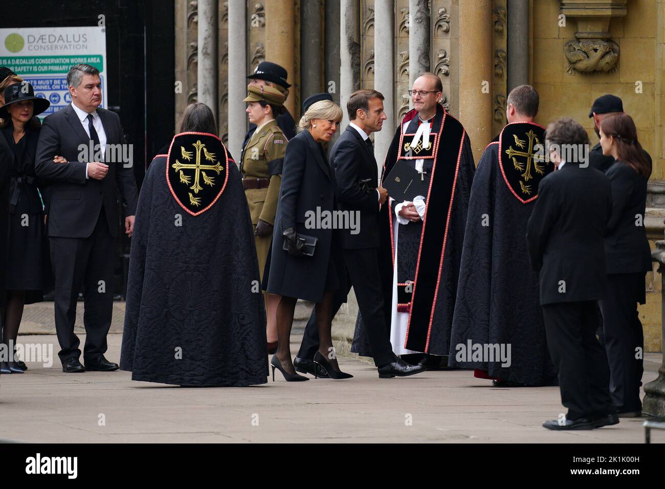 France's President Emmanuel Macron and first lady Brigitte Macron ...