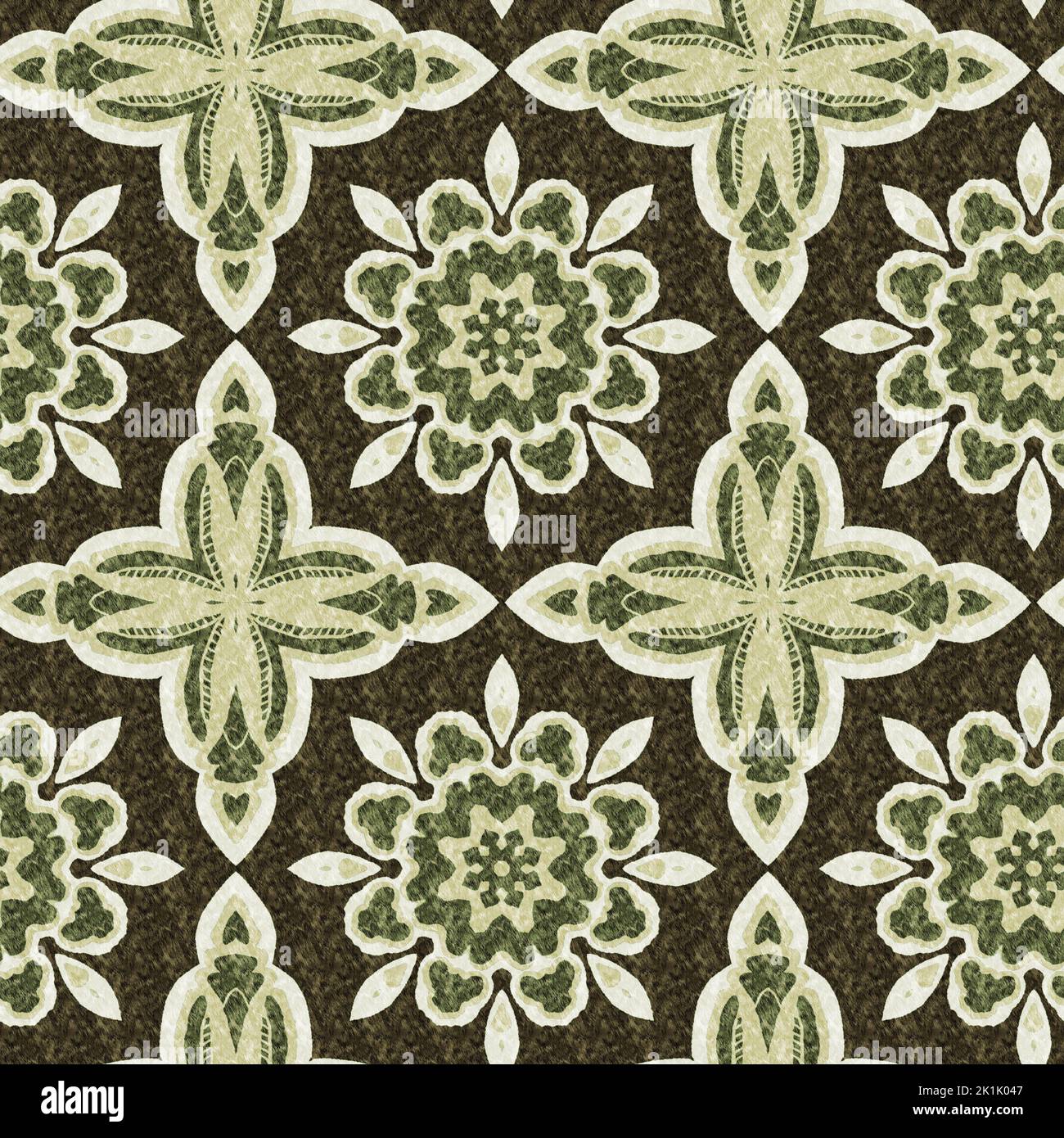 Mosaic geometric green seamless texture pattern. Trendy kaleidoscope ...