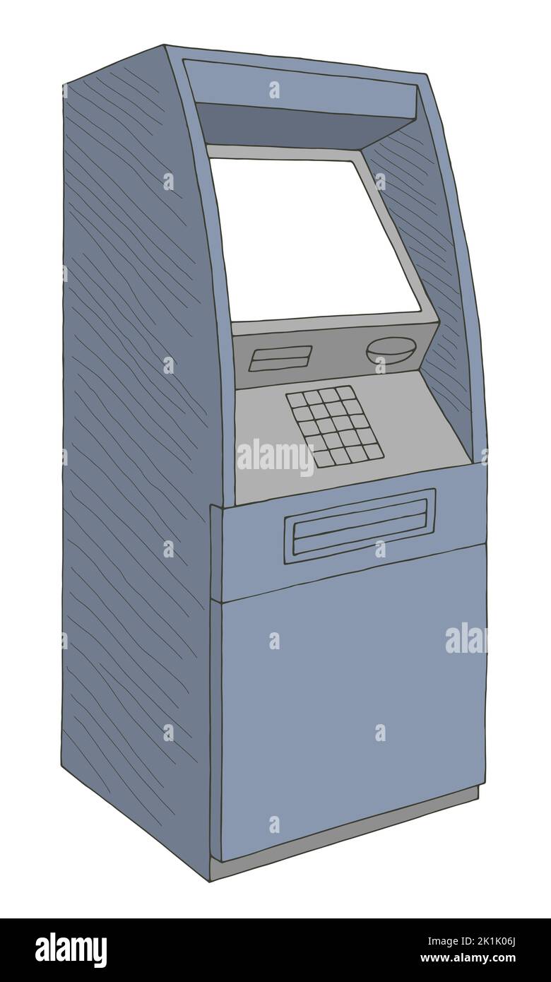 ATM cash dispenser graphic color sketch isolated illustration vector Stock Vector Image & Art ...