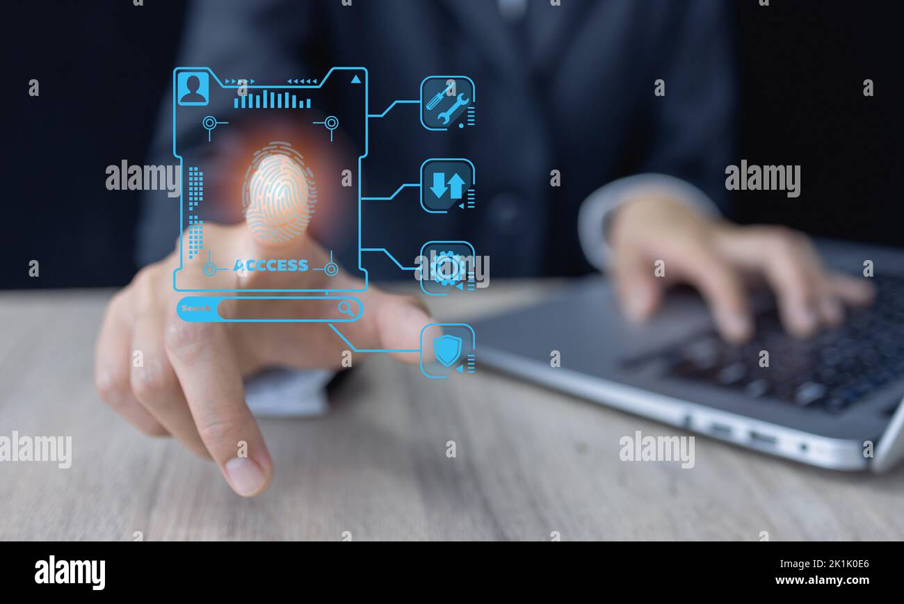 Fingerprint Scan Provides Security Access With Biometrics Identification Business Technology