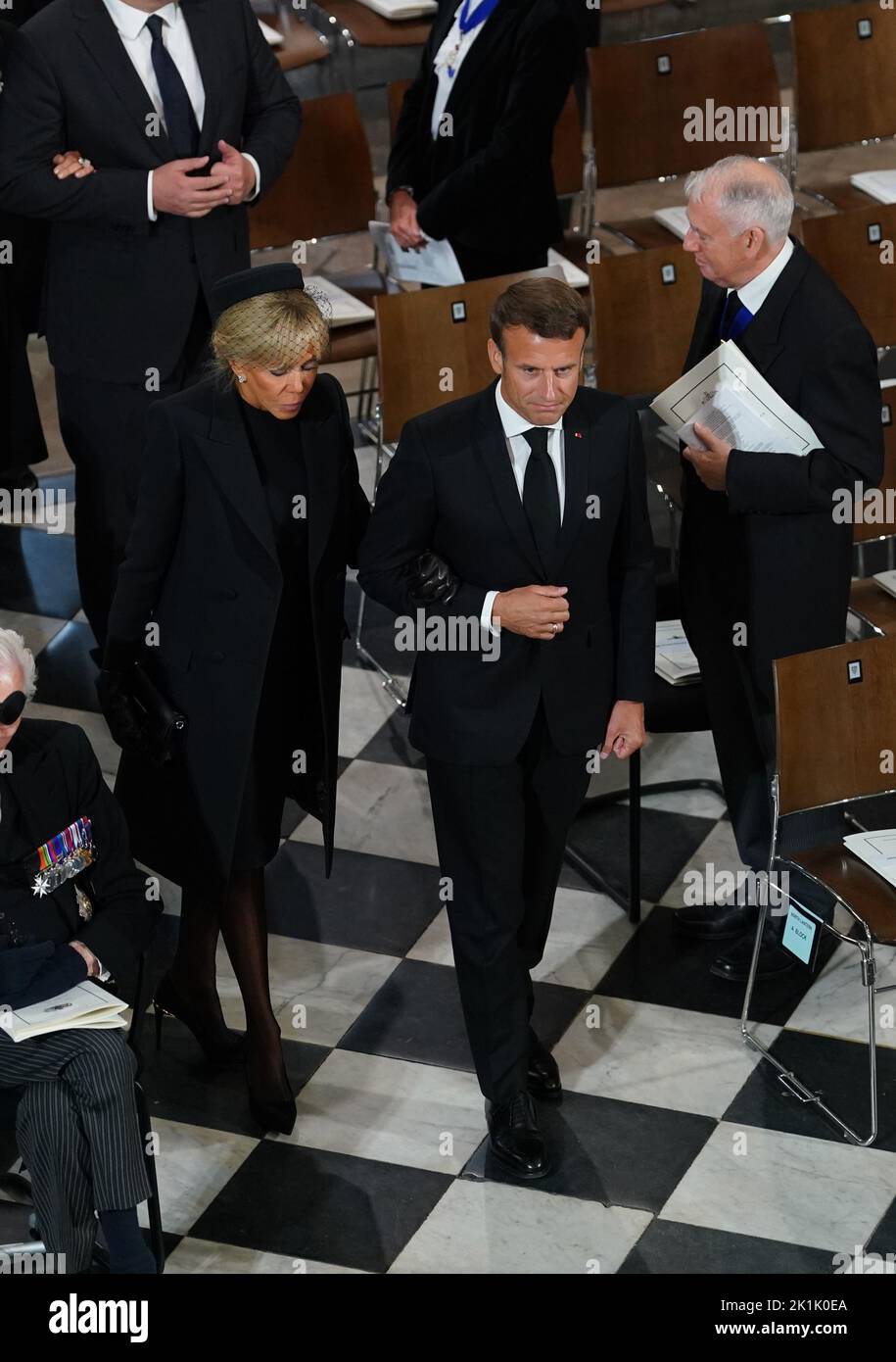 French President Emanuel Macron and wife Brigitte arriving for the ...