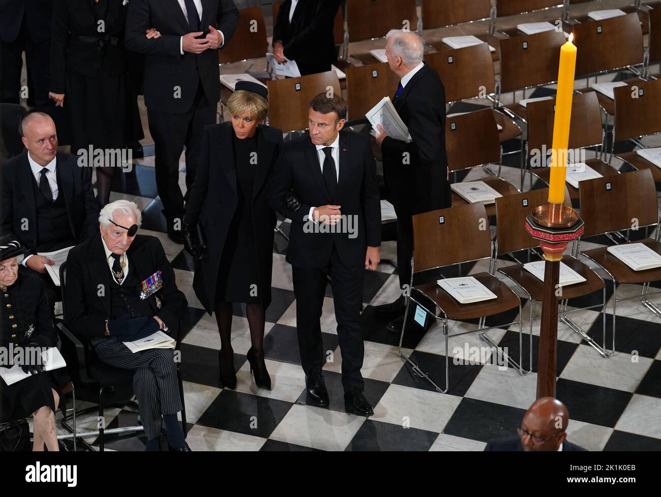 French President Emanuel Macron and wife Brigitte arriving for the ...