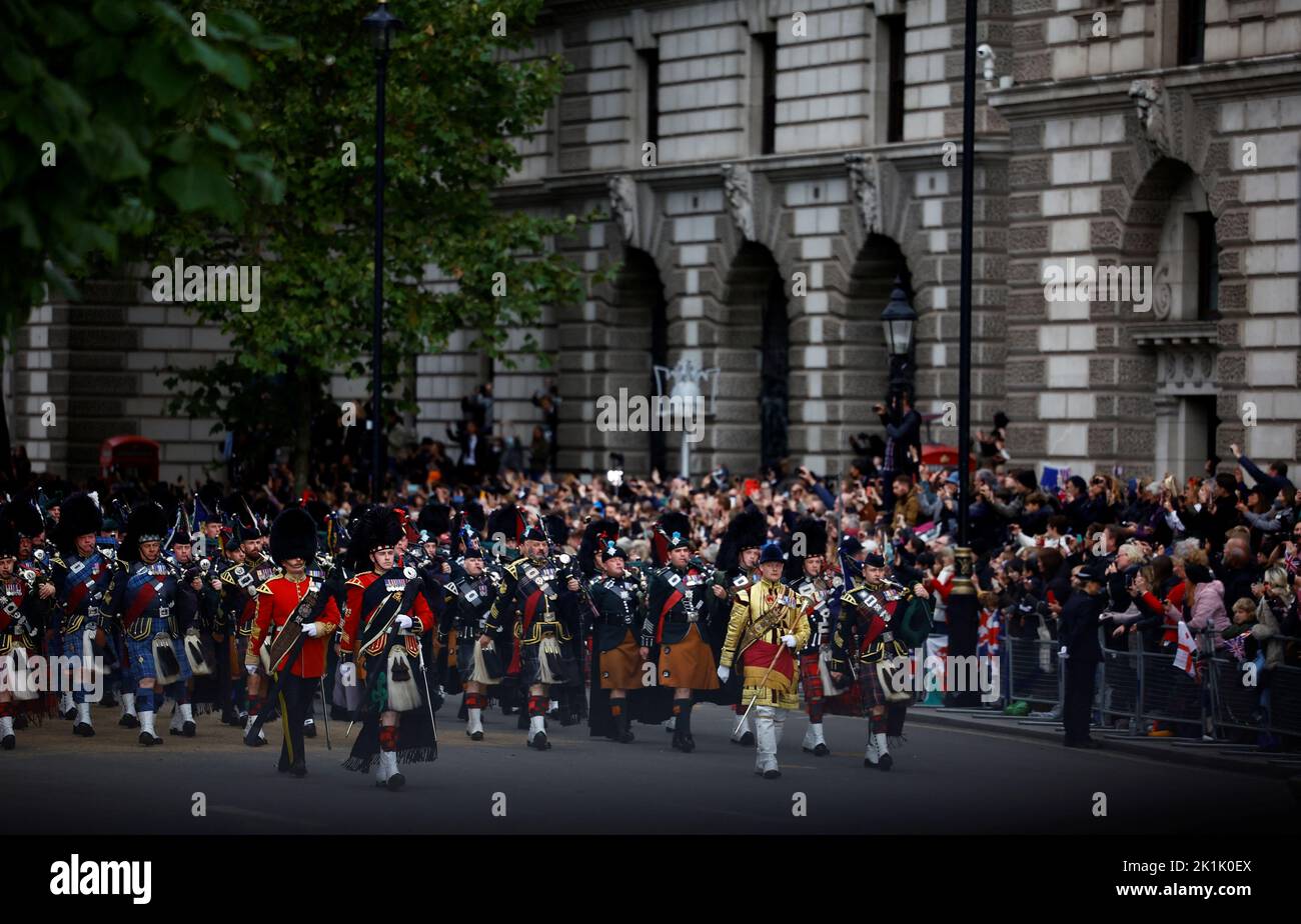 A marching band before the Ceremonial Procession for the State Funeral ...