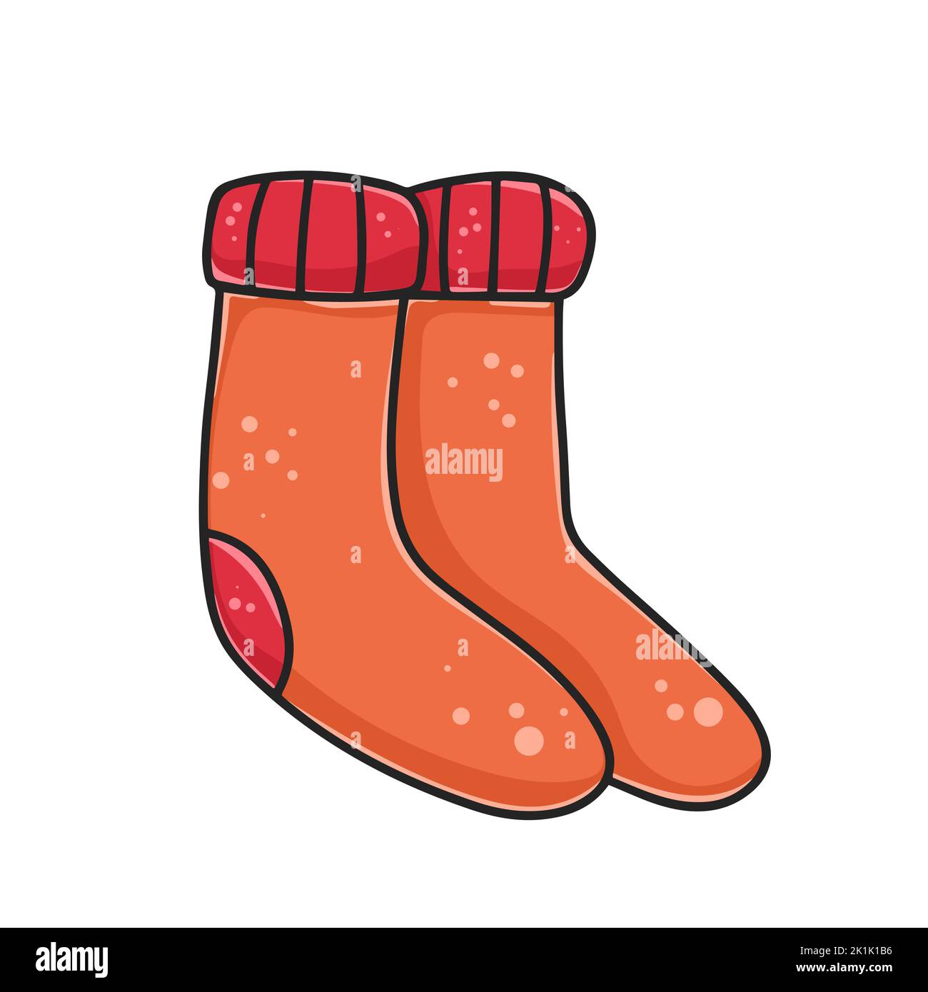 Pair of knitted woolen socks cartoon clipart Stock Vector Image & Art ...