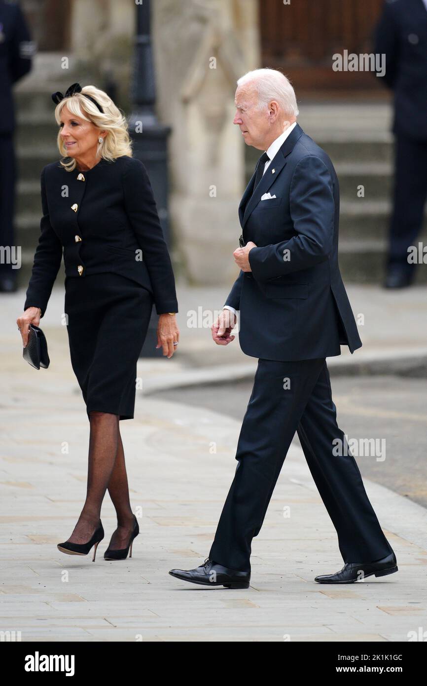 US President Joe Biden accompanied by the First Lady Jill Biden ...