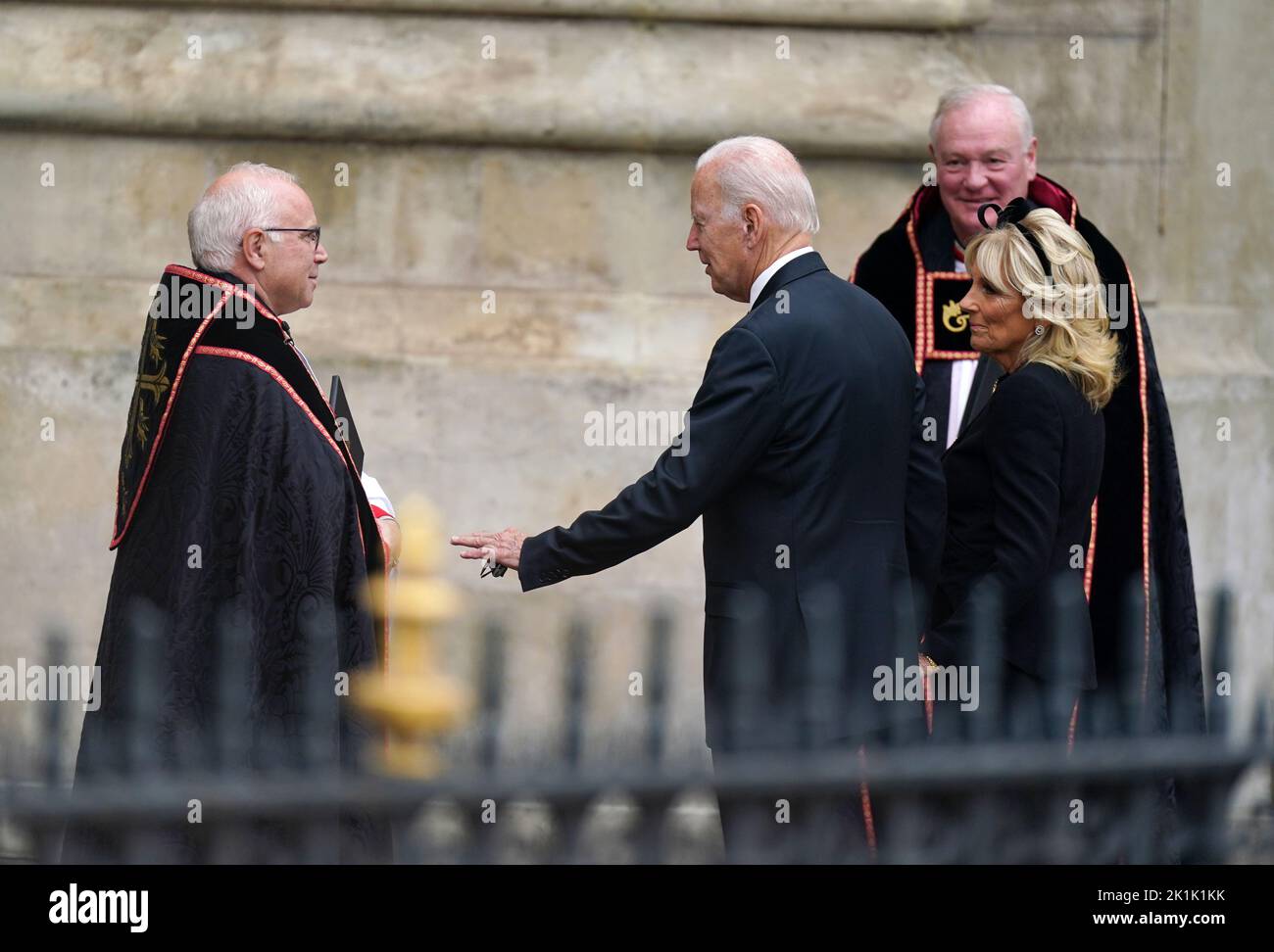 The Dean of Westminster David Hoyle greets US President Joe Biden and ...