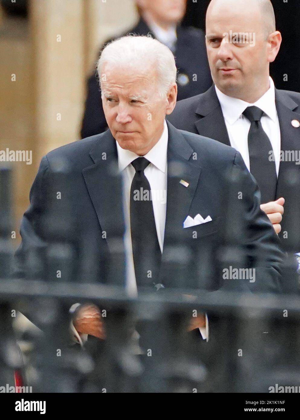 US President Joe Biden arrives at the State Funeral of Queen Elizabeth ...