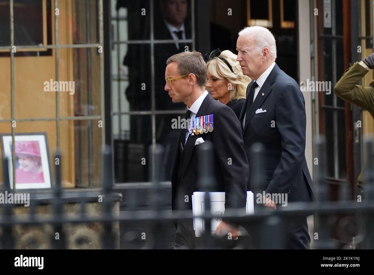 US President Joe Biden and First lady Jill Biden arrive at the State ...