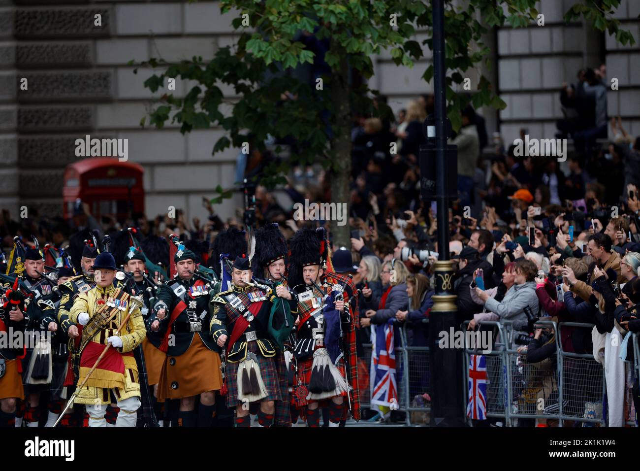 A marching band before the Ceremonial Procession for the State Funeral ...