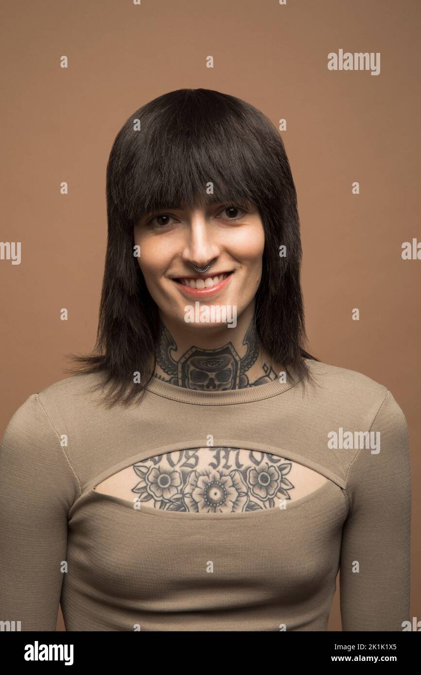 Neck piercing hi-res stock photography and images - Alamy