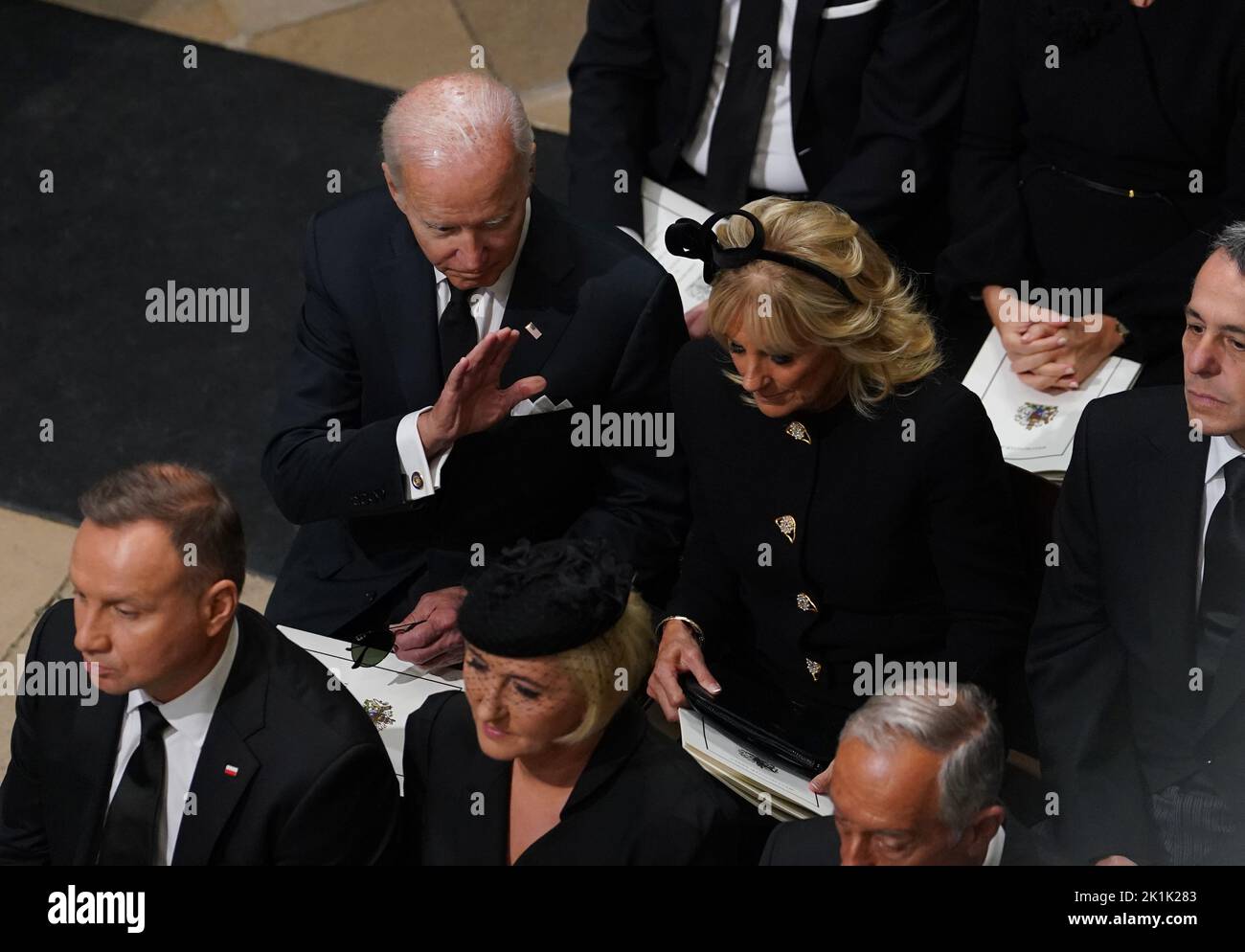 US President Joe Biden accompanied by the First Lady Jill Biden ...