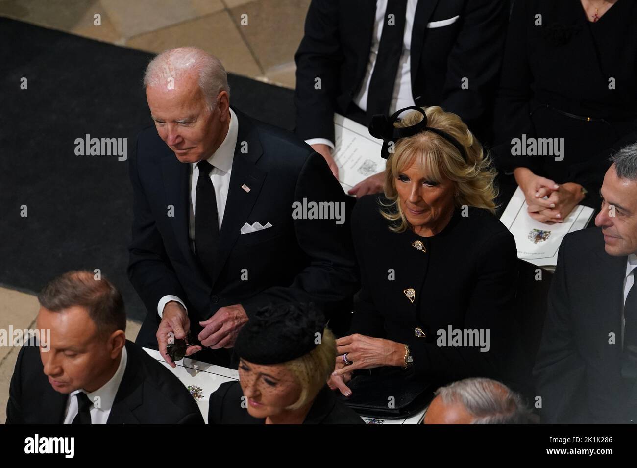 US President Joe Biden accompanied by the First Lady Jill Biden ...