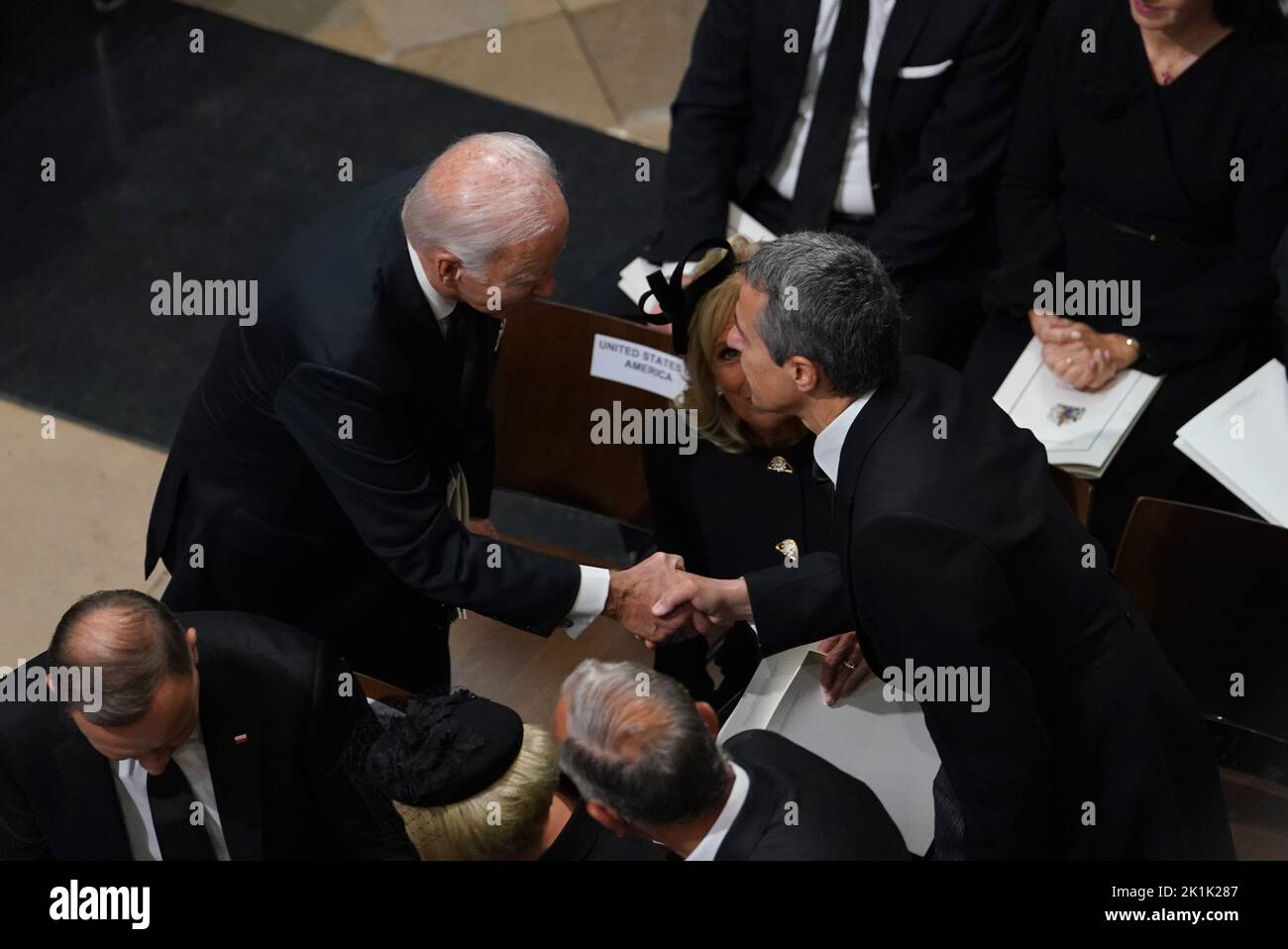 US President Joe Biden accompanied by the First Lady Jill Biden ...