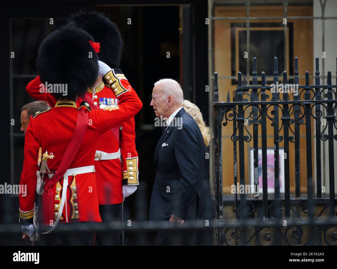 US President Joe Biden accompanied by the First Lady Jill Biden ...