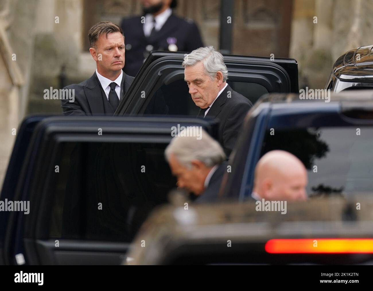 Former Prime Minister Gordon Brown arrives for the State Funeral of ...