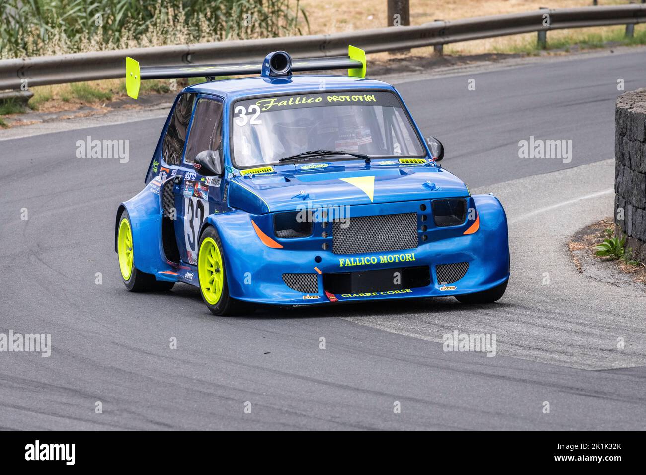 A Fiat 500 Maxi during the 2022 Giarre-Milo hill climb on Mount Etna ...