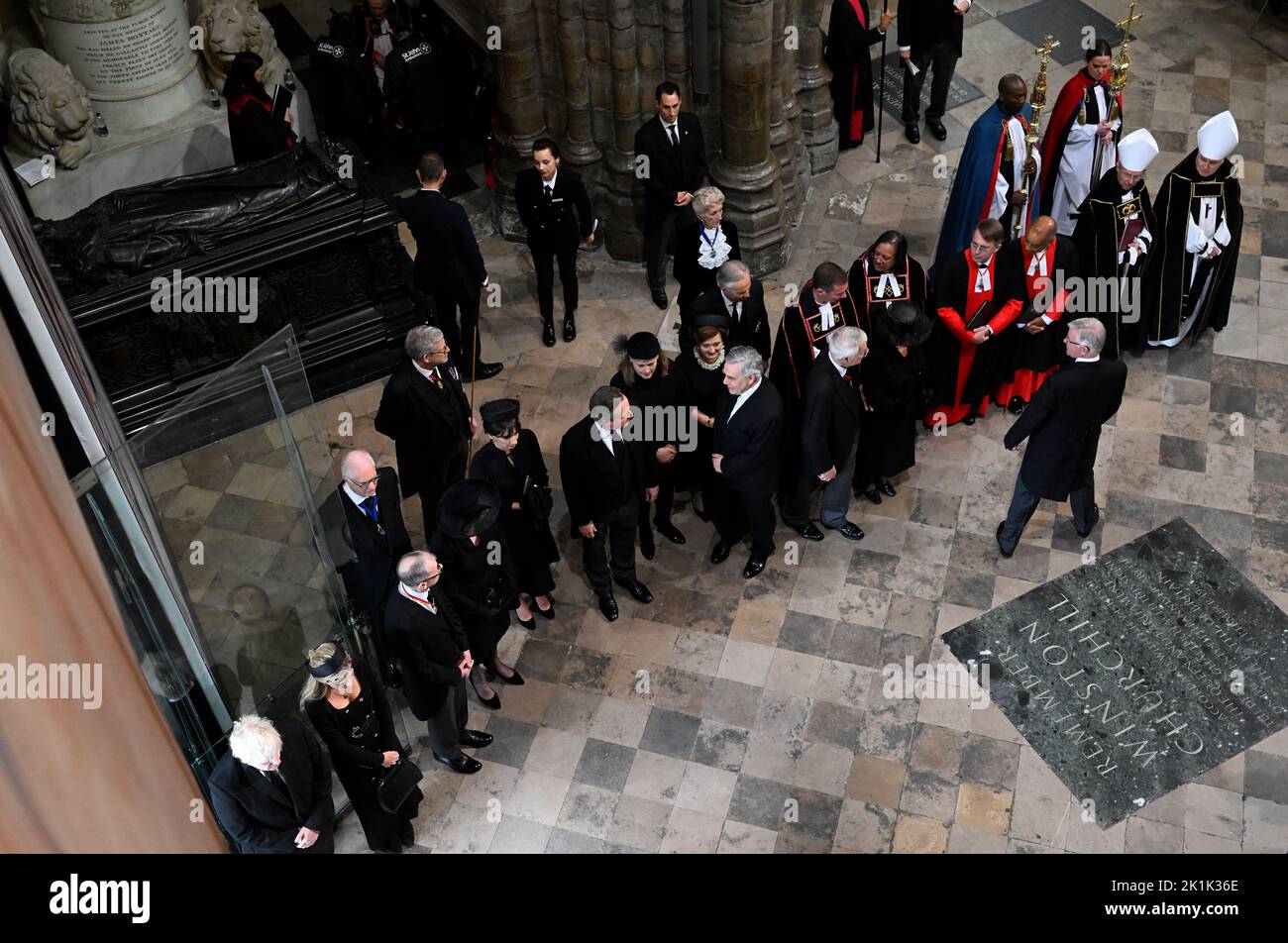 Former Prime Ministers David Cameron, Gordon Brown, John Major and ...