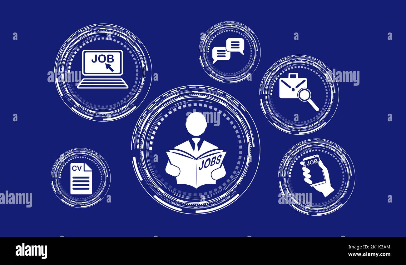 Illustration of a job search concept Stock Photo - Alamy