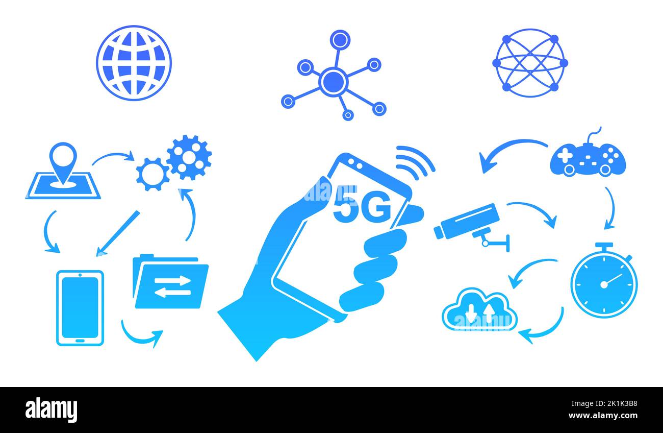 Illustration of a 5g concept Stock Photo - Alamy