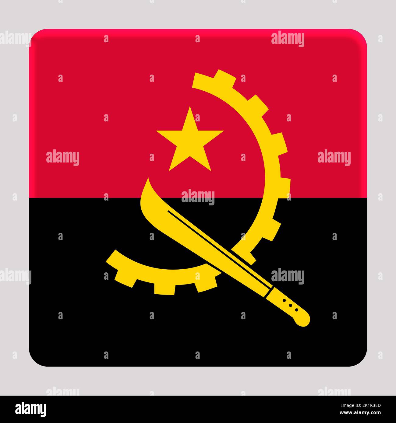 3D Flag of Angola on a avatar square background Stock Photo - Alamy