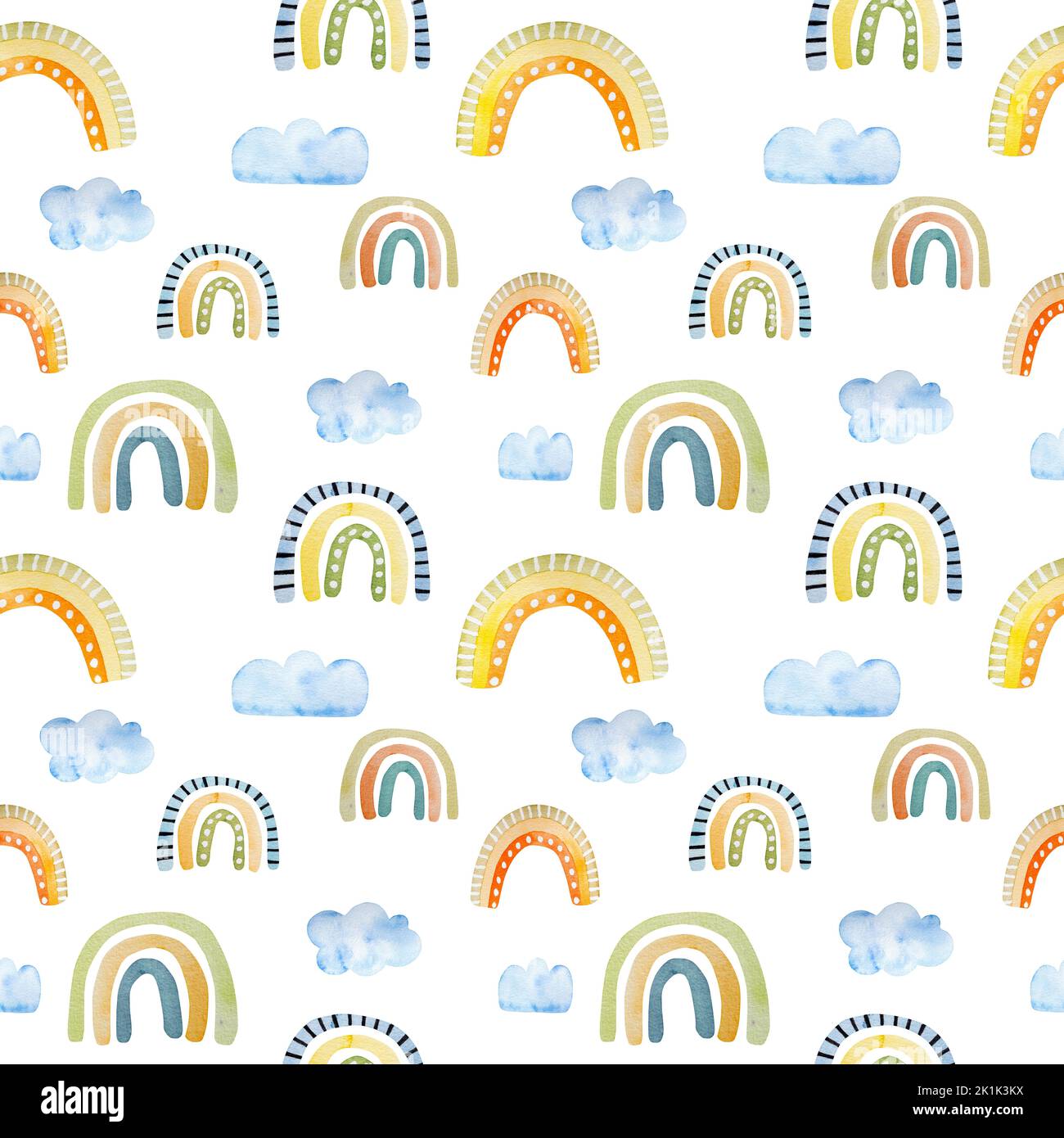 Watercolor rainbow pattern Stock Photo - Alamy