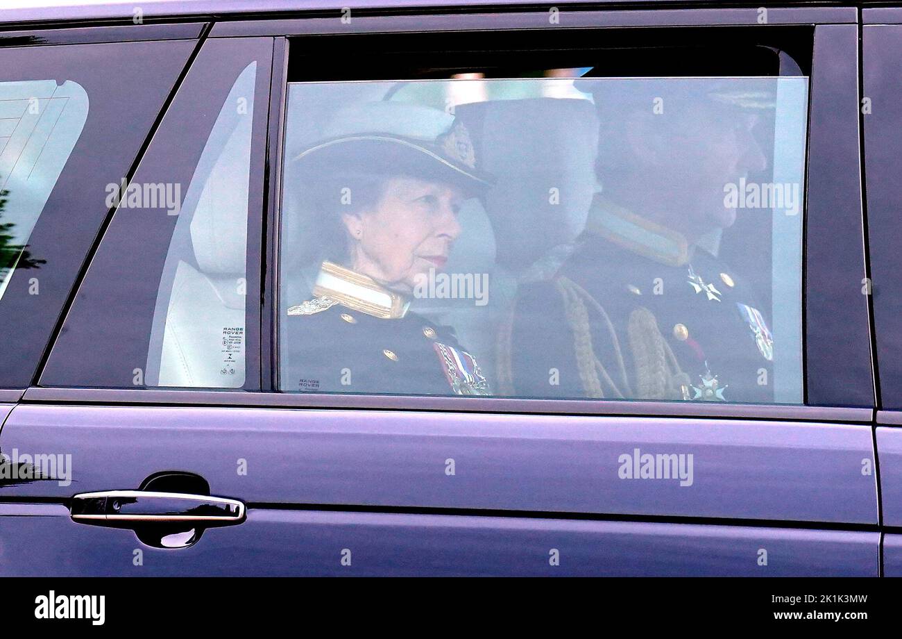 The Princess Royal arrives ahead of the State Funeral of Queen Elizabeth II, held at Westminster ...