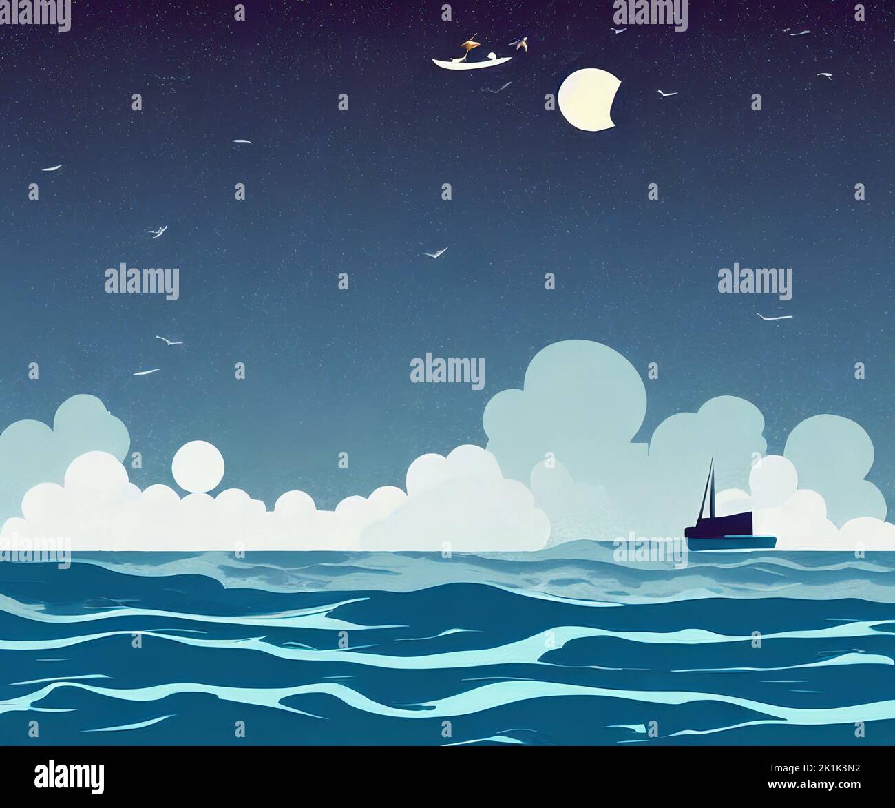 Cartoon waves hi-res stock photography and images - Alamy