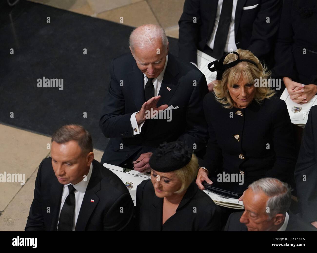 US President Joe Biden accompanied by the First Lady Jill Biden ...